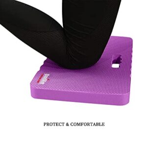 Omixe Extra Thick Kneeling Pad Comfy Foam Kneeler Mat Garden Knee Pad Cushion for Gardening Planting Yard Work Prayer Yoga Mechanic Exercise Workout Baby Bath 18 x 11 x 1.5 Inch Large Purple