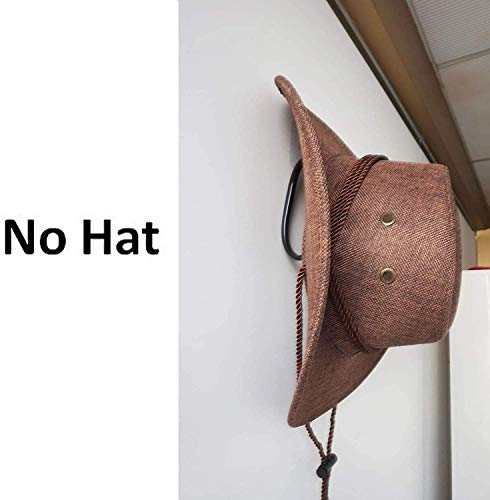 Cowboy Hat Rack Hat Holder Hat Organizer Hat Hanger Hat Wall Mount - Adhesive Metal Hooks - Easy to install - 4 Pack - No Hat