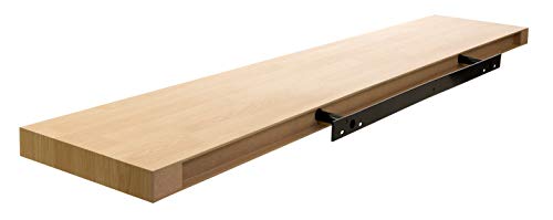 Kiera Grace kieragrace Stockholm Aberg Floating Shelf w/LED Light – Oak, 48", Matte Finish Wall Organization