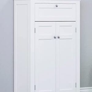 Spirich Freestanding Bathroom Cabinet with Drawer and Adjustable Shelf, Floor Tall Storage Cabinet (White)