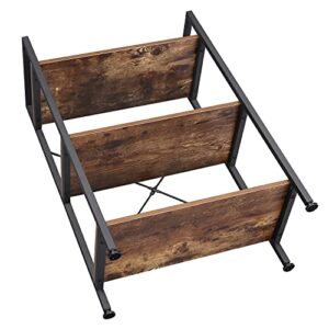 BEWISHOME 3 Tier Bookshelf Organizer, Rustic Brown Small Bookshelf for Small Spaces, Industrial Wooden Storage Bookcase with Metal Frame for Bedroom Living Room and Home Office JCJ32Z