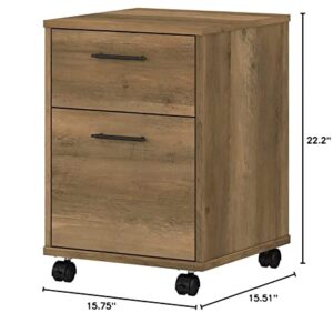 Bush Furniture Key West 2 Drawer Mobile File Cabinet, Reclaimed Pine