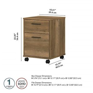 Bush Furniture Key West 2 Drawer Mobile File Cabinet, Reclaimed Pine