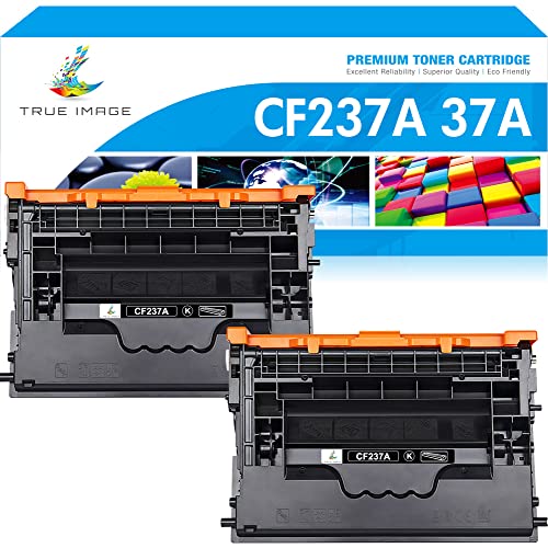 TRUE IMAGE Compatible Toner Cartridge Replacement for HP CF237A 37A Work for Enterprise M607n M607dn M608dn M608n M608x M609 M609x MFP M632 M631 M633fh M631h Printer (Black, 2-Pack)