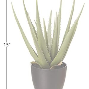 Amazon Basics Artificial Fake Agave Plant with Plastic Planter Pot , 16.9-Inch