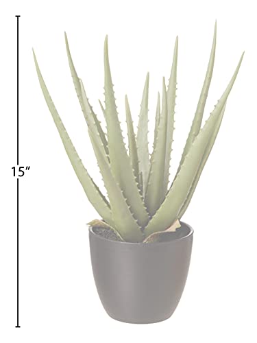 Amazon Basics Artificial Fake Agave Plant with Plastic Planter Pot , 16.9-Inch