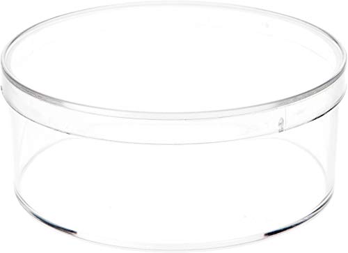 Pioneer Plastics 015C Clear Small Round Plastic Container, 3.3125" W x 1.3125" H, Pack of 12