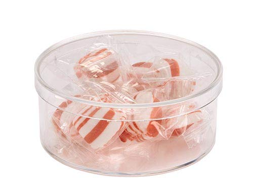 Pioneer Plastics 015C Clear Small Round Plastic Container, 3.3125" W x 1.3125" H, Pack of 12