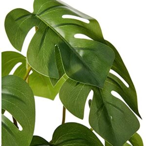 Amazon Basics Artificial Monstera Plant with Plastic Nursery Pot, 13-Inch