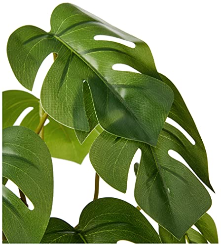 Amazon Basics Artificial Monstera Plant with Plastic Nursery Pot, 13-Inch