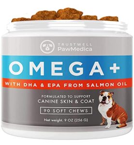 pawmedica omega 3 for dogs, dog skin and coat supplement for dogs with fish oil dogs love, dog omega 3 helps with dog dry skin, dog omega 3 6 9 vitamin for dogs, omega 3 dog chews for dog allergies