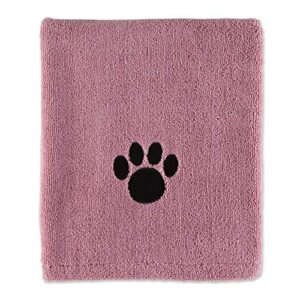 Bone Dry Pet Grooming Towel Collection Absorbent Microfiber X-Large, 41x23.5", Embroidered Rose