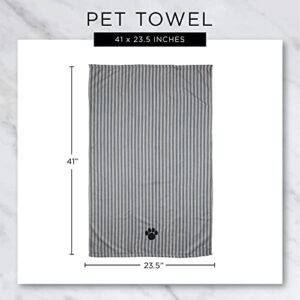 Bone Dry Pet Grooming Towel Collection Absorbent Microfiber X-Large, 41x23.5", Embroidered Rose