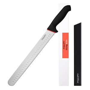 bolexino 12 inch carving slicing knife, ultra sharp premium ham slicer knife, great for slicing roasts, meats, fruits and vegetables (12" carving knife)