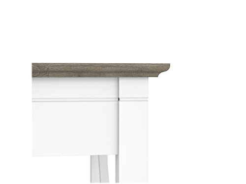 Bush Furniture Key West Writing Table for Home Office | Small Modern Farmhouse Desk, 48W, Pure White and Shiplap Gray