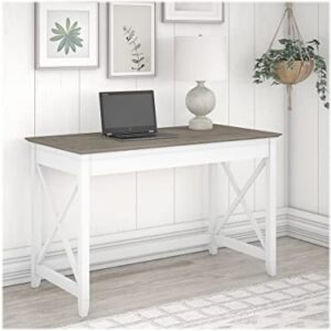 Bush Furniture Key West Writing Table for Home Office | Small Modern Farmhouse Desk, 48W, Pure White and Shiplap Gray