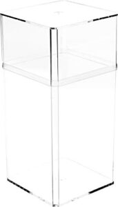 pioneer plastics 048c clear large tall rectangular plastic container, 3.75" w x 3.75" d x 8.25" h