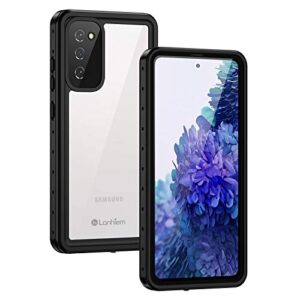 lanhiem samsung galaxy s20 fe 5g case, ip68 waterproof dustproof case with built-in screen protector, full body heavy duty shockproof protective cover for samsung s20 fe 5g 6.5 inch, black