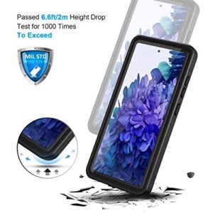 Lanhiem Samsung Galaxy S20 FE 5G Case, IP68 Waterproof Dustproof Case with Built-in Screen Protector, Full Body Heavy Duty Shockproof Protective Cover for Samsung S20 FE 5G 6.5 Inch, Black