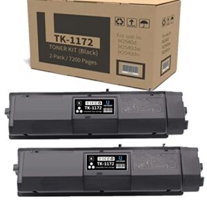 Compatible TK1172 TK-1172 Toner Cartridge Replacement for Kyocera M2540d M2540dw(1102RY2US0) M2040dn(1102S33NL0) Toner Kit Printer（2-Pack, Black） by AQINK