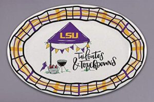 magnolia lane ncaa lsu tigers tailgate oval platter lsu 18" × 12" oval platter'