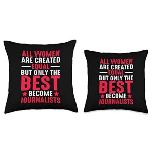 Apparel and Gifts for Journalist Women Journalist Quote Journalism Gift Throw Pillow, 16x16, Multicolor