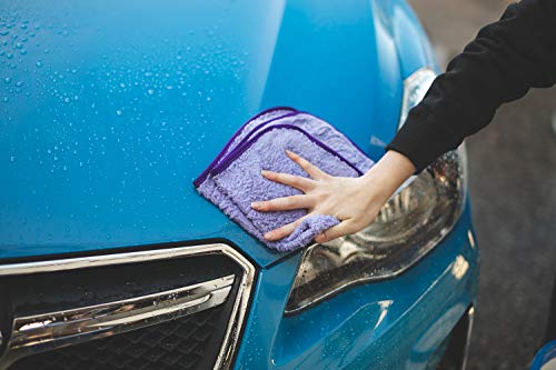 The Rag Company - Minx Royale - Professional Microfiber Detailing Towels, Premium 70/30 Blend, Super Plush, Rinseless & Waterless Wash, Buffing & Polishing, 400gsm, 16in x 16in, Lavender (6-Pack)