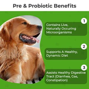 PawMedica Dog Probiotics and Digestive Enzymes, Probiotics for Dogs Made in USA, Pet Probiotic Chews for Dogs, Prebiotics & Probiotic Dog Digestive Support, Probiotic Treats - 60 Dog Probiotic Chews