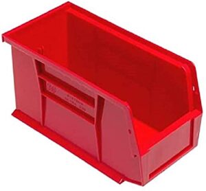 quantum storage ultra stack & hang heavy duty bin, red, 11" x 5" x 5" (case of 12)