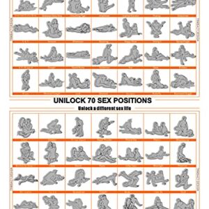 Trmbacy DIY Ŝẹx Posture Diagram Scratch-Off Chart 70 Phallenging Poses Wall Poster 14 x 20 Inch