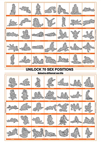 Trmbacy DIY Ŝẹx Posture Diagram Scratch-Off Chart 70 Phallenging Poses Wall Poster 14 x 20 Inch