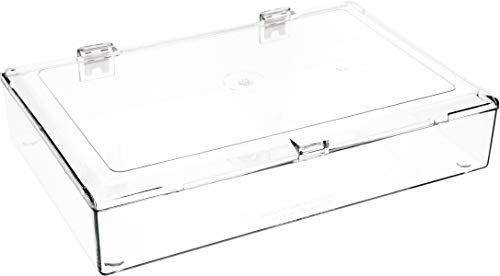 Pioneer Plastics 600C Clear Rectangular Plastic Hinged Container, 9.5" W x 6.25" D x 1.5625" H