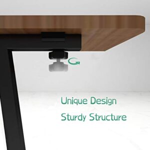 Siunzs Folding Desk, 32 Inch Small Desks for Small Spaces,Space Saving Foldable Computer Desk for Home Office Study Writing, Portable Small Collapsible Desk, Easy Assembly, Black Frame, Maple