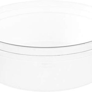 Pioneer Plastics 183C Clear Round Plastic Container with Frosted Bottom, 6.875" W x 2.625" H, Pack of 4