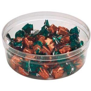 Pioneer Plastics 183C Clear Round Plastic Container with Frosted Bottom, 6.875" W x 2.625" H, Pack of 4