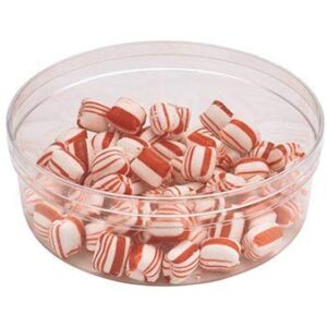 Pioneer Plastics 183C Clear Round Plastic Container with Frosted Bottom, 6.875" W x 2.625" H, Pack of 4