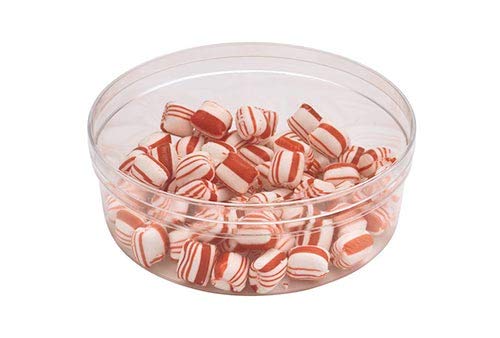 Pioneer Plastics 183C Clear Round Plastic Container with Frosted Bottom, 6.875" W x 2.625" H, Pack of 4