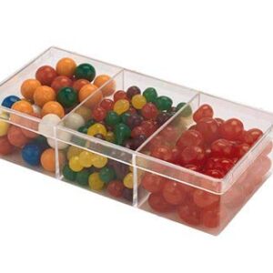 Pioneer Plastics 182C Clear Rectangular Plastic Container with Dividers, 6.75" W x 3.1875" D x 1.625" H