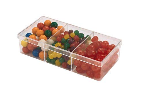 Pioneer Plastics 182C Clear Rectangular Plastic Container with Dividers, 6.75" W x 3.1875" D x 1.625" H