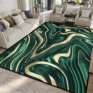 Emerald Green Black Gold Marble 1 Decor Art Rugs Soft Non-Slip Indoor Outdoor Living Room Bedroom Kids Room Modern Home Decor Carpet Mat Yoga Mat Runner Rugs Doormat