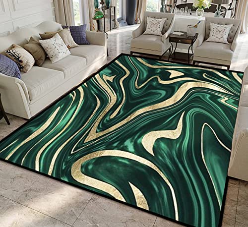 Emerald Green Black Gold Marble 1 Decor Art Rugs Soft Non-Slip Indoor Outdoor Living Room Bedroom Kids Room Modern Home Decor Carpet Mat Yoga Mat Runner Rugs Doormat