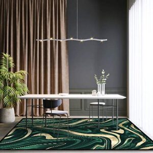 Emerald Green Black Gold Marble 1 Decor Art Rugs Soft Non-Slip Indoor Outdoor Living Room Bedroom Kids Room Modern Home Decor Carpet Mat Yoga Mat Runner Rugs Doormat