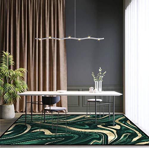 Emerald Green Black Gold Marble 1 Decor Art Rugs Soft Non-Slip Indoor Outdoor Living Room Bedroom Kids Room Modern Home Decor Carpet Mat Yoga Mat Runner Rugs Doormat