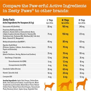 Zesty Paws 8-in-1 Flavor Infusions for Dogs - Glucosamine, Chondroitin, and MSM for Pet Hip & Joint Health - Omega 3 Fish Oil for Skin - for Dog Gut, Immune, Heart, Kidney & Liver Support - 16 fl oz