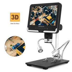 Andonstar AD206 USB Digital Microscope with LED Fill Light, 7-inch Adjustable 30f/s Display and 2MP HD Image Sensor for PCB SMD CPU Soldering Phone Repair