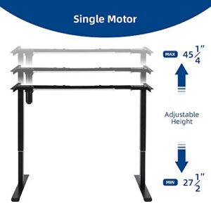 Thre'a Stand Up Desk Frame, Adjustable Standing Desk Base, Electric Standing Frame with Single Motor DIY Workstation with Memory Controller for Home and Office (Black)