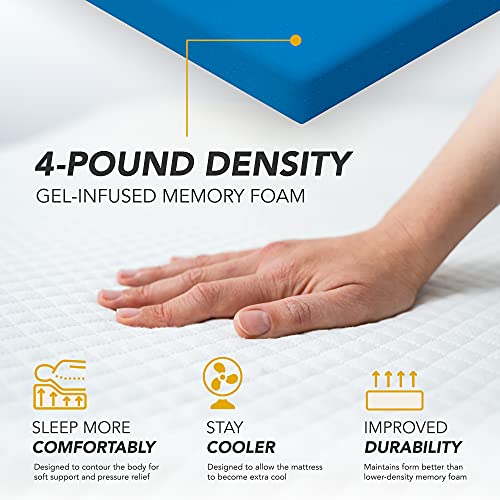 DynastyMattress Essential 12 Inch California King Size Cooling Gel Memory Foam Mattress Bed Firm