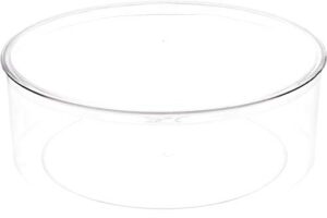 pioneer plastics 250c clear large round plastic container, 9.9375" w x 3.5625" h