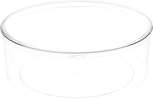 Pioneer Plastics 250C Clear Large Round Plastic Container, 9.9375" W x 3.5625" H