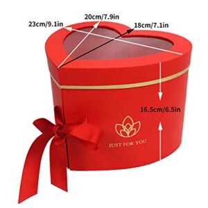 Heart-Shaped Paper Mache Boxes for Packaging, Luxury Flower Cardbord Boxes with Lids and Ribbons, Ideal for Crafting & Storage Accessories Cosmetics Jewelry Gifts Home (Black)